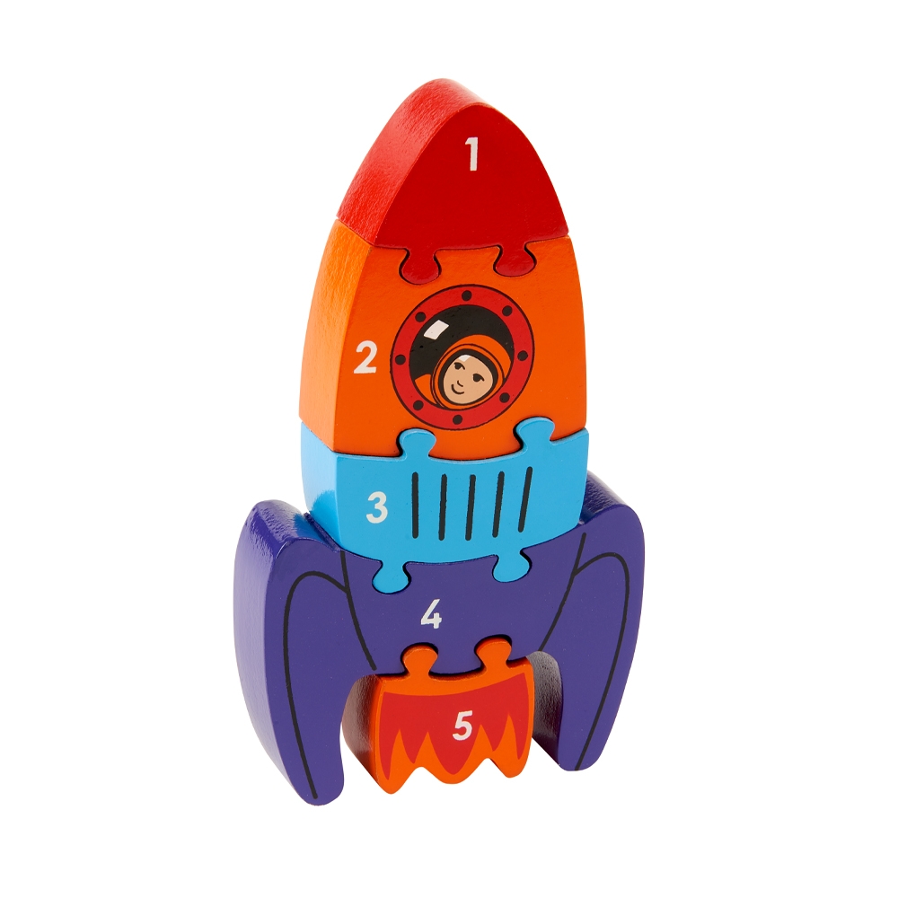 Wooden toy rocket number puzzle | Lanka Kade