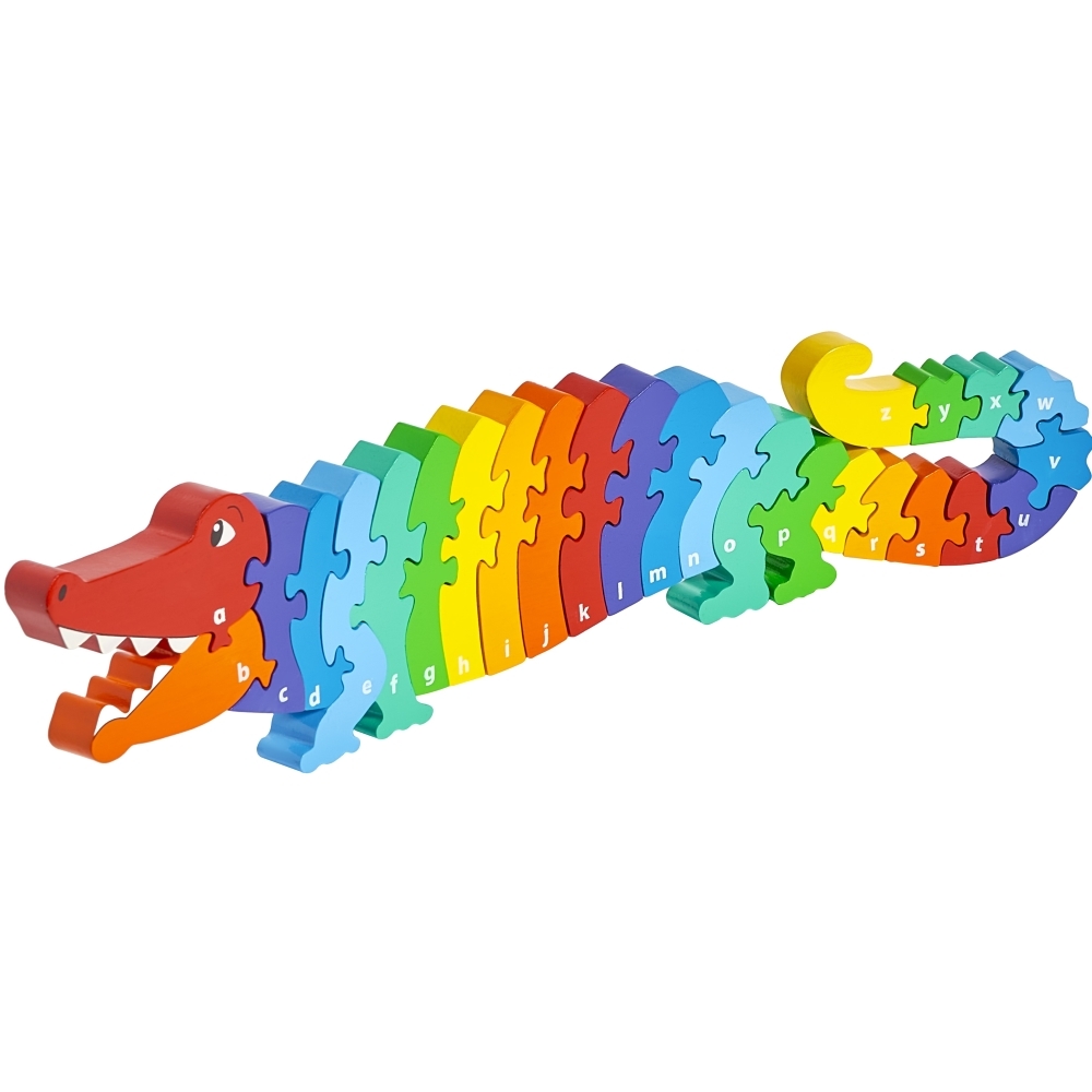 Wooden Crocodile a-z Alphabet Jigsaw Puzzle | Fair Trade Toy