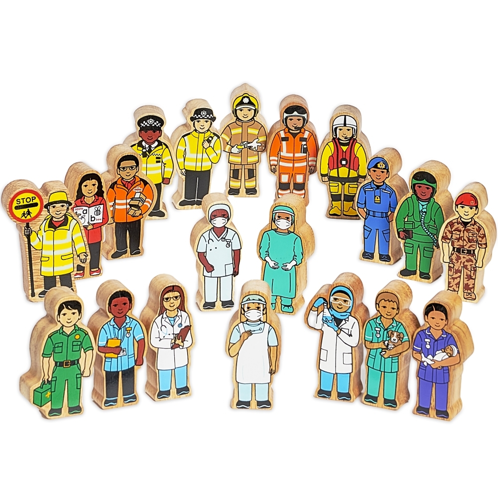 Wooden People Who Help Us Toy Playset | Fair Trade