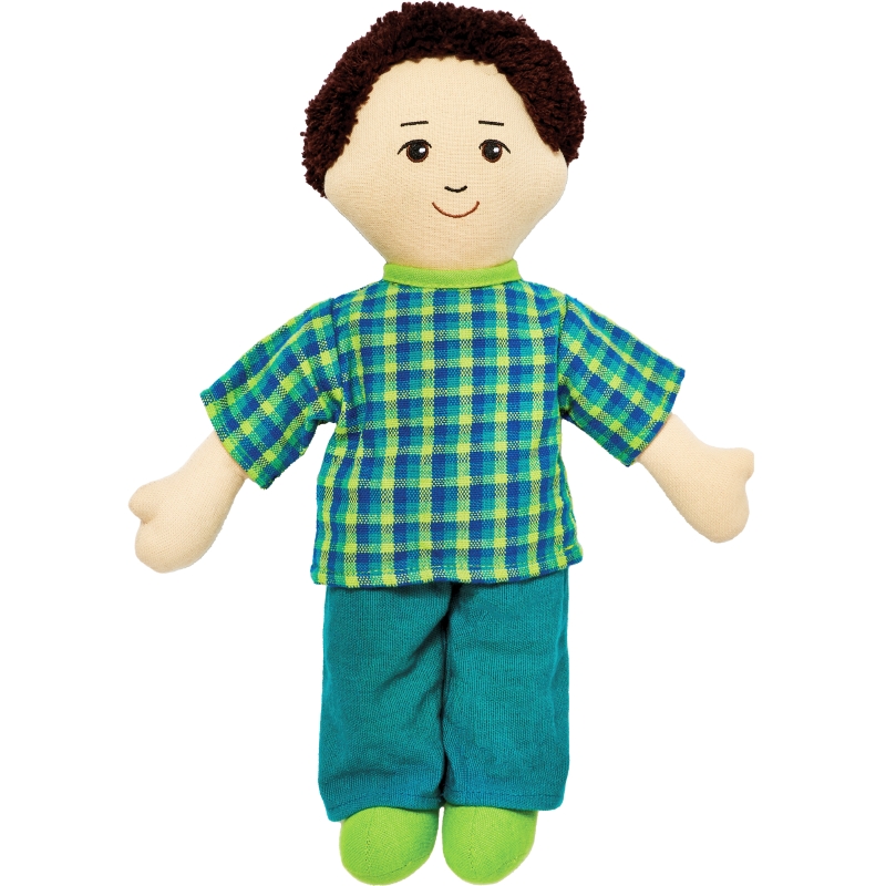 Fair Trade Dad Rag Doll Toy - White Skin Black Hair | Fair Trade