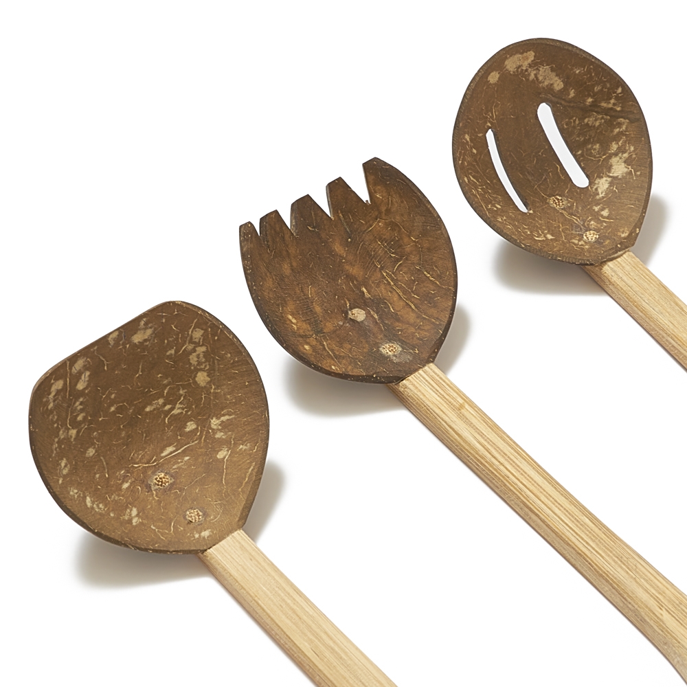 Utensil Playset, Coconut Shell, Plastic Free, Fair Trade