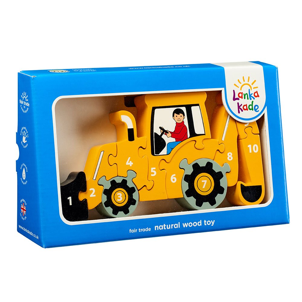Wooden Digger Number Jigsaw Puzzle | Fair Trade