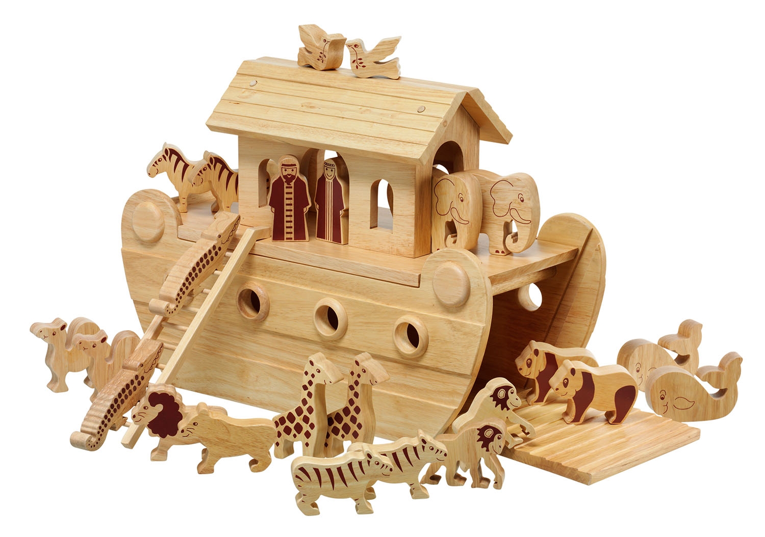 Wooden Deluxe Natural Noah'S Ark Toy | Fair Trade