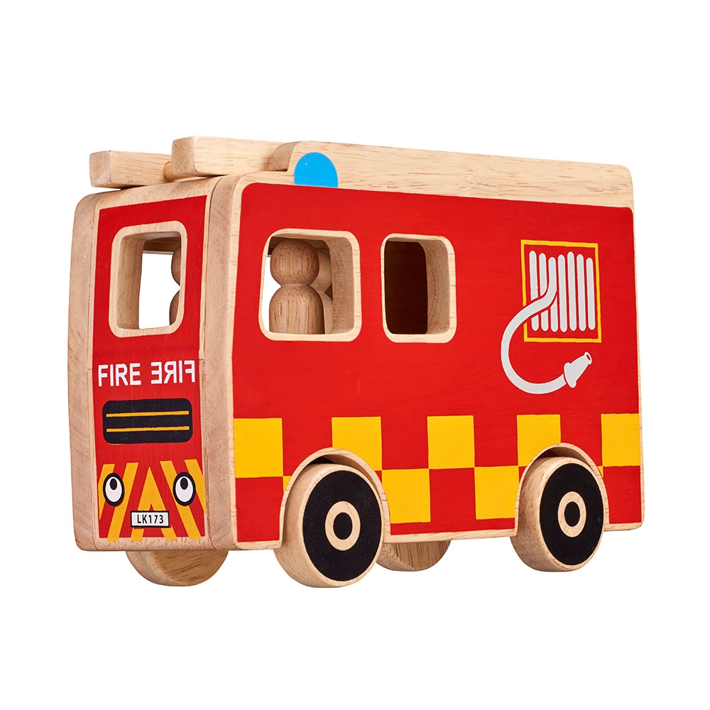 Wooden Toy Fire Engine Playset | Fair Trade