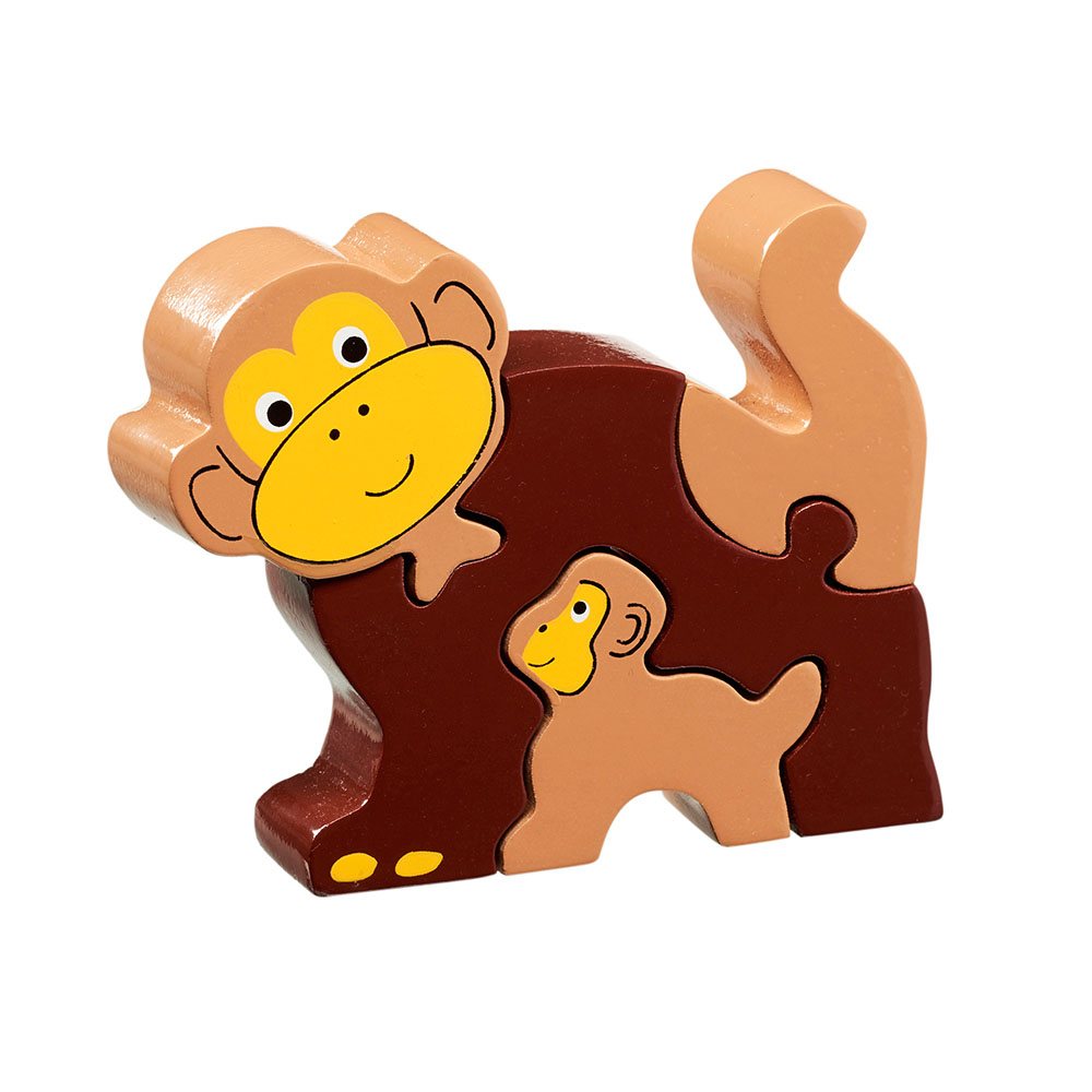 Wooden Monkey & Baby Jigsaw Puzzle | Fair Trade