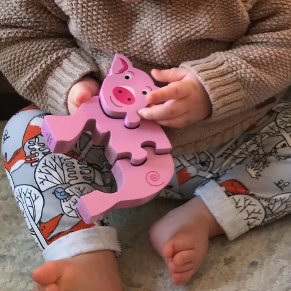 Wooden Pig & Baby Jigsaw Puzzle| Fair Trade