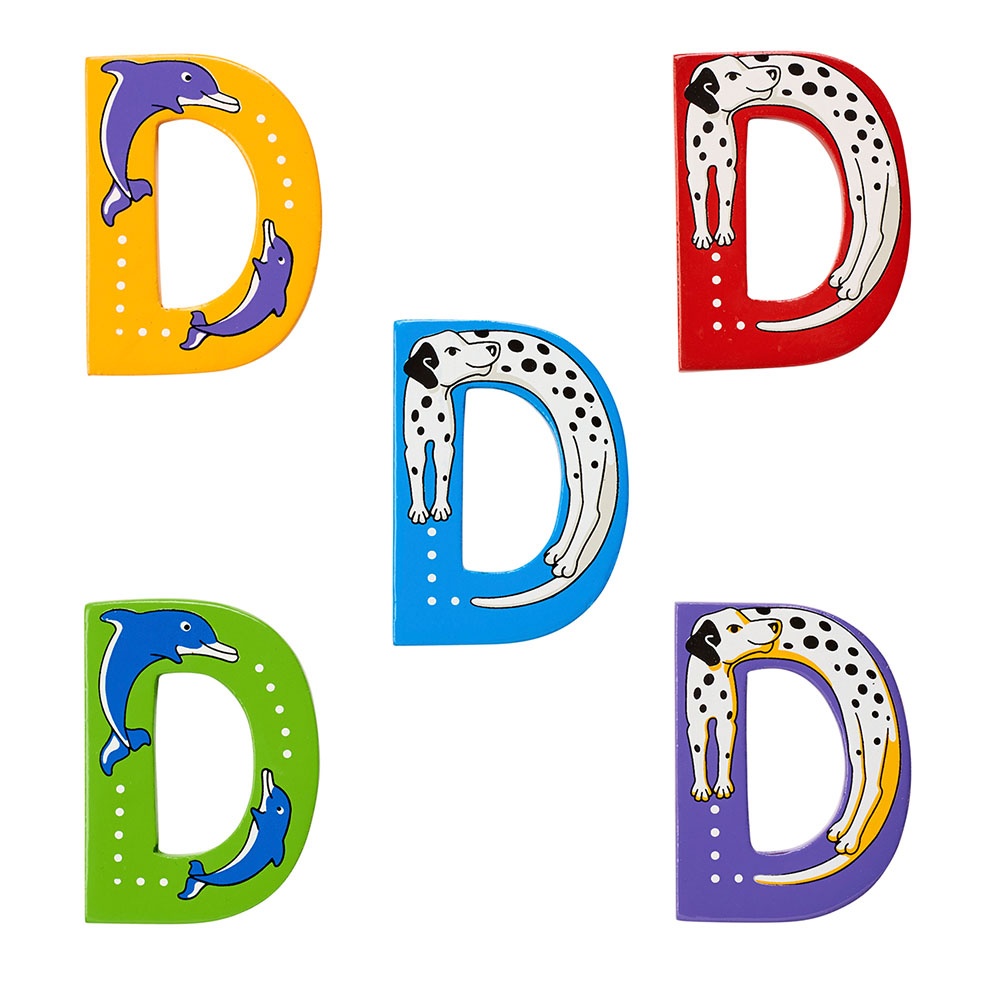 Painted Wooden Animal Alphabet Letter D | Fair Trade
