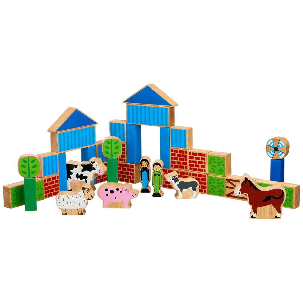 Wooden Farm Building Blocks Toy Playset | Fair Trade