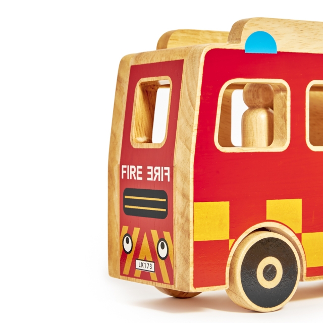 Wooden Toy Fire Engine Playset | Fair Trade